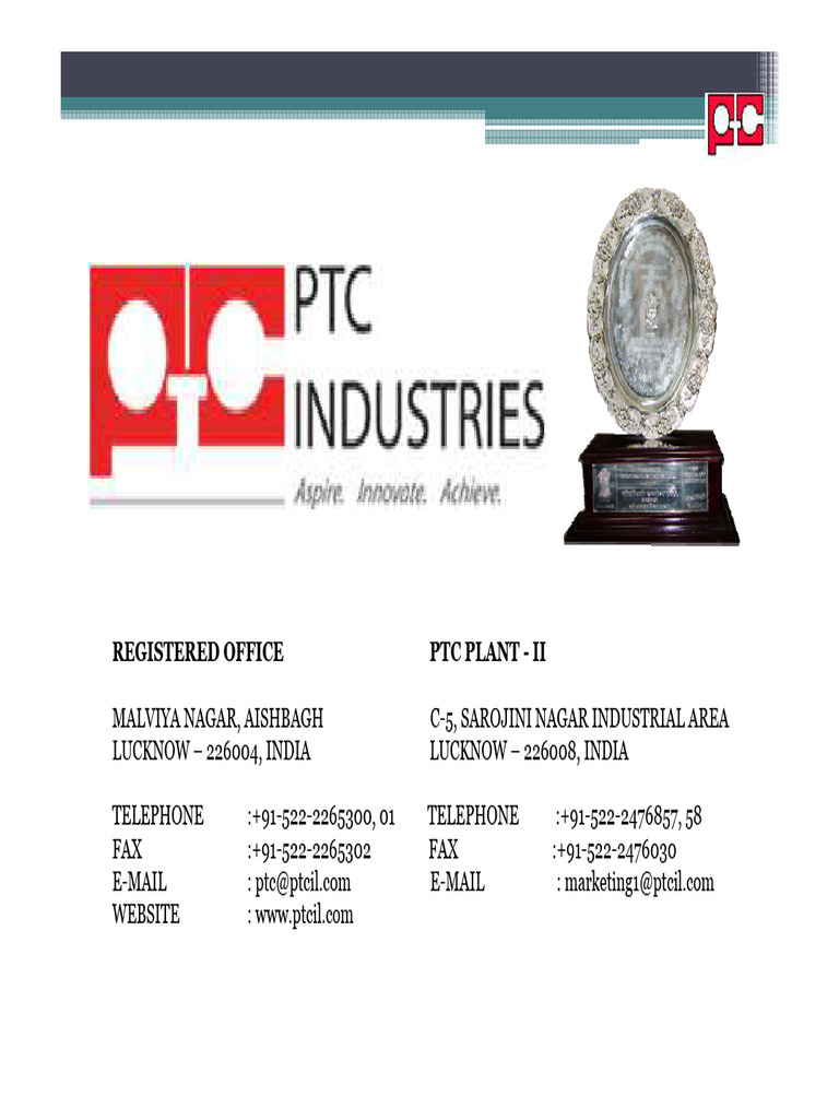PTC Brochure Plant-II | PDF | Welding | Construction