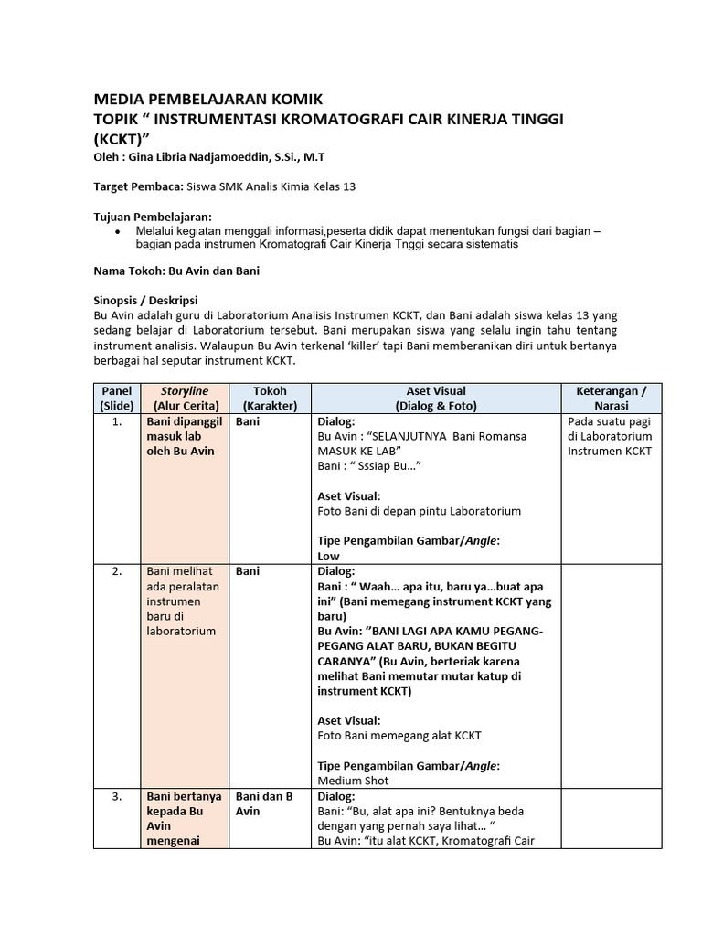 Tugas Format Story Line - Instrumen KCKT | PDF