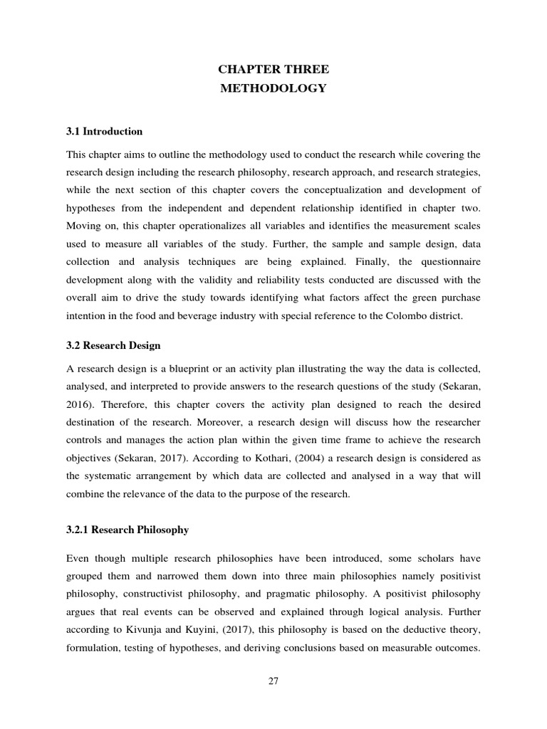 Methodology Chapter 03 Sample | PDF | Sampling (Statistics) | Positivism