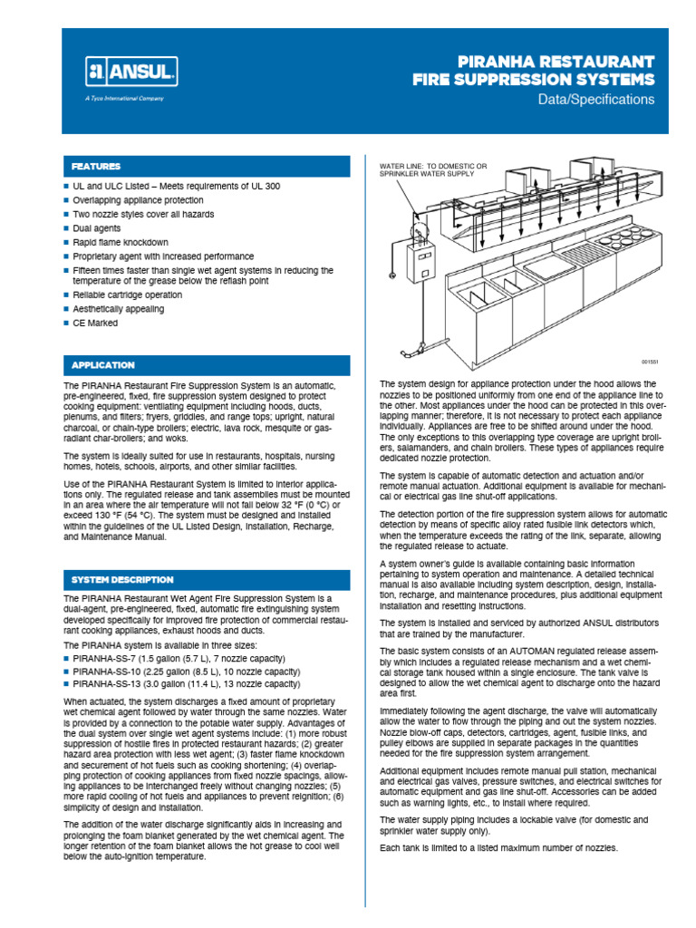 ansul-piranha | PDF | Fire Sprinkler System | Valve