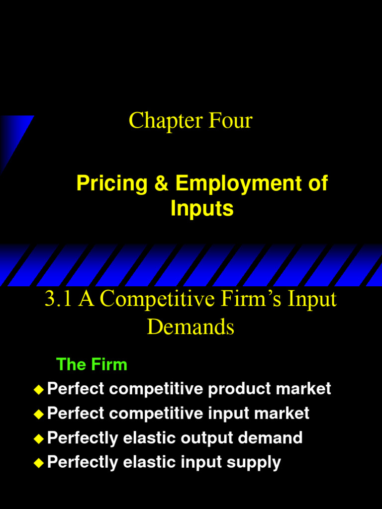 Chapter 4. Pricing and Employement Inputs PPT Final | PDF | Labour Economics | Supply And Demand