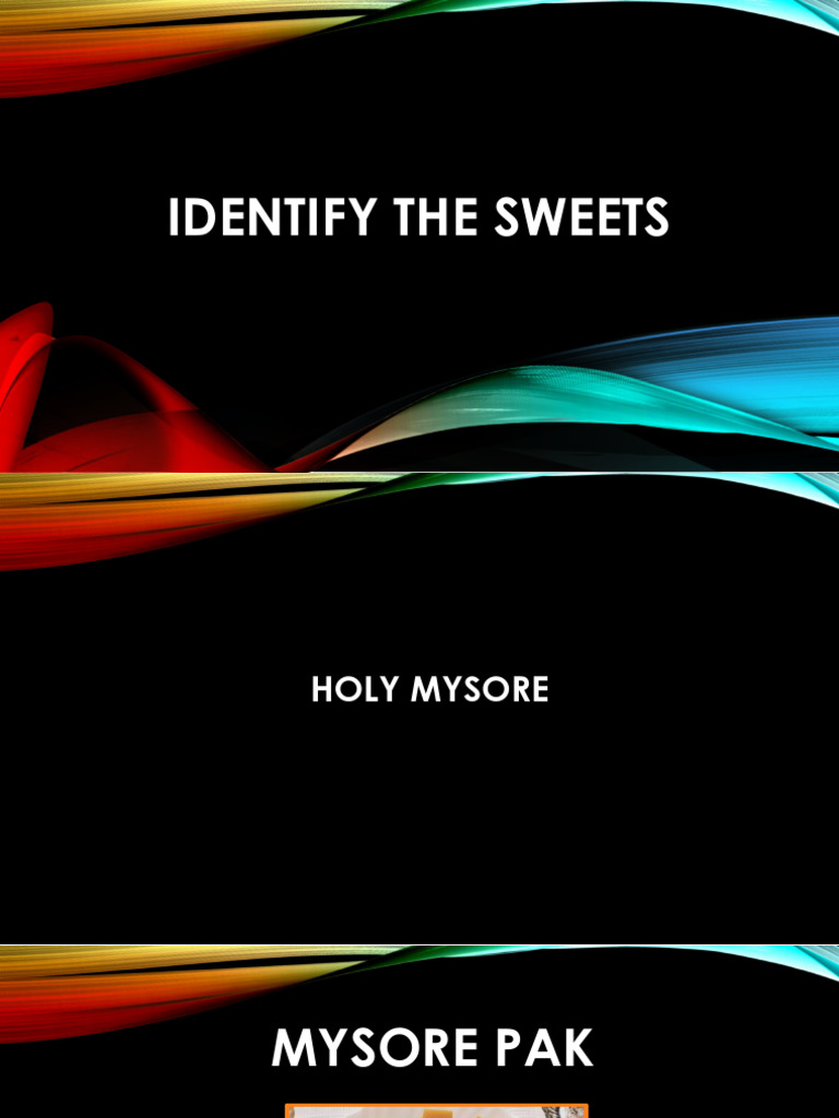 Identify The Sweets | PDF