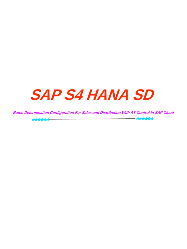 SAP SD HANA | Download Free PDF | Copyright | Computing