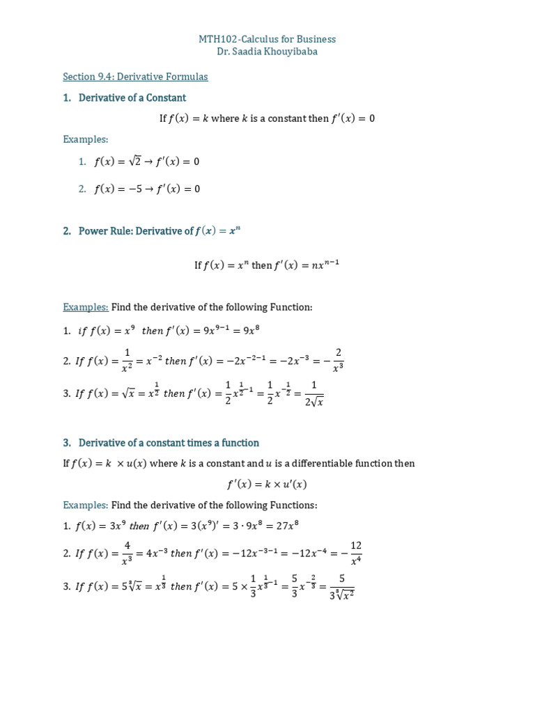 Section 9.4 | PDF | Derivative | Tangent