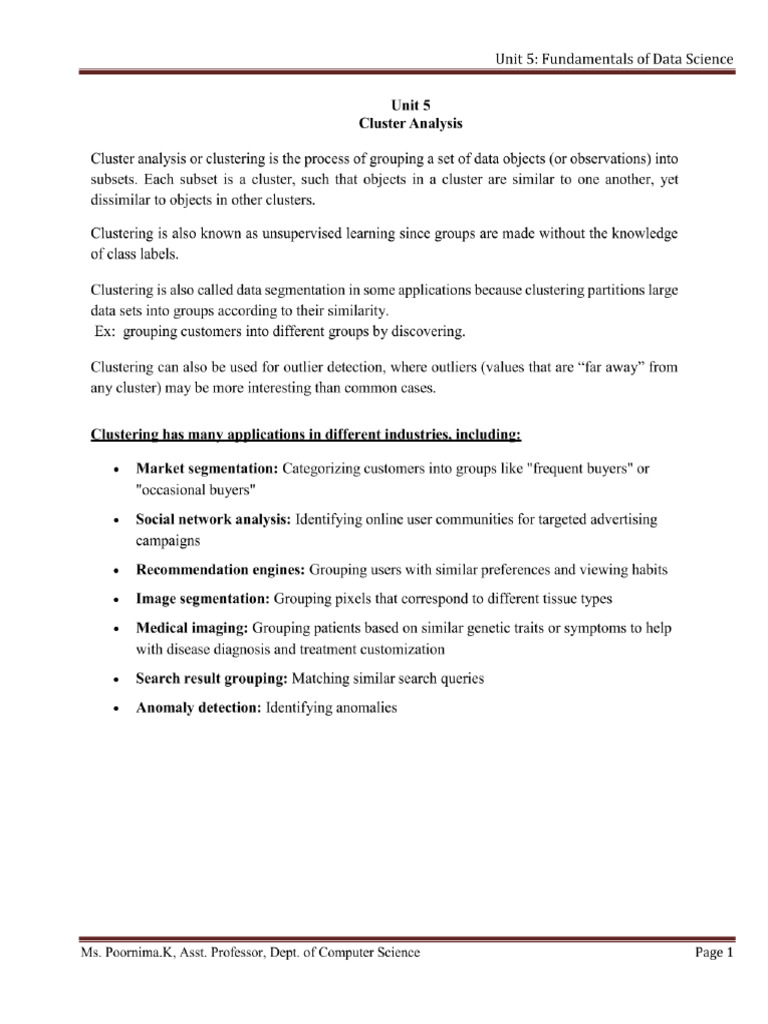 Data Science Unit 5 | PDF