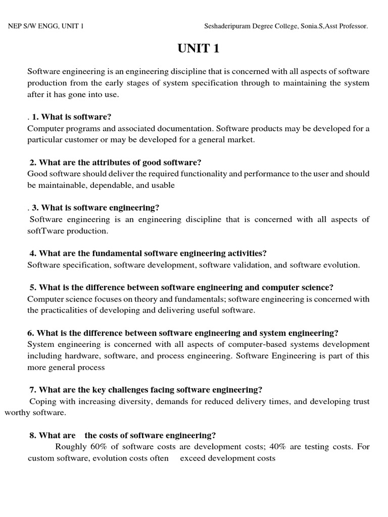 Nep Se-unit1 PDF | PDF | Agile Software Development | Software Development Process