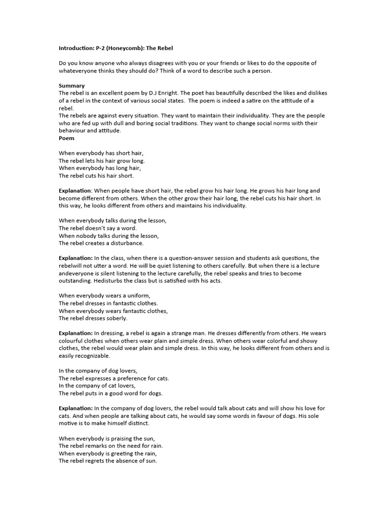 Poem Rebel Notes | PDF