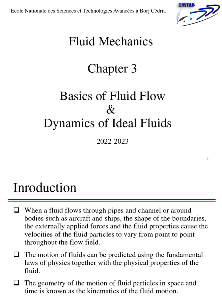1TA Mec Fluides-Chap3 2022-23 Etudiant | PDF | Fluid Dynamics | Reynolds Number