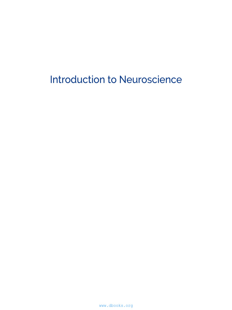 Introduction To Neuroscience | PDF | Neurotransmitter | Neuron