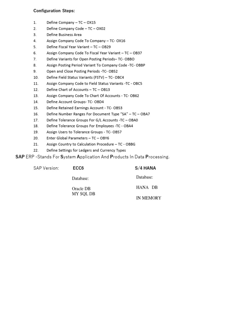 SAP S4 HANA General Ledger Configuration & End-User | PDF | Debits And ...