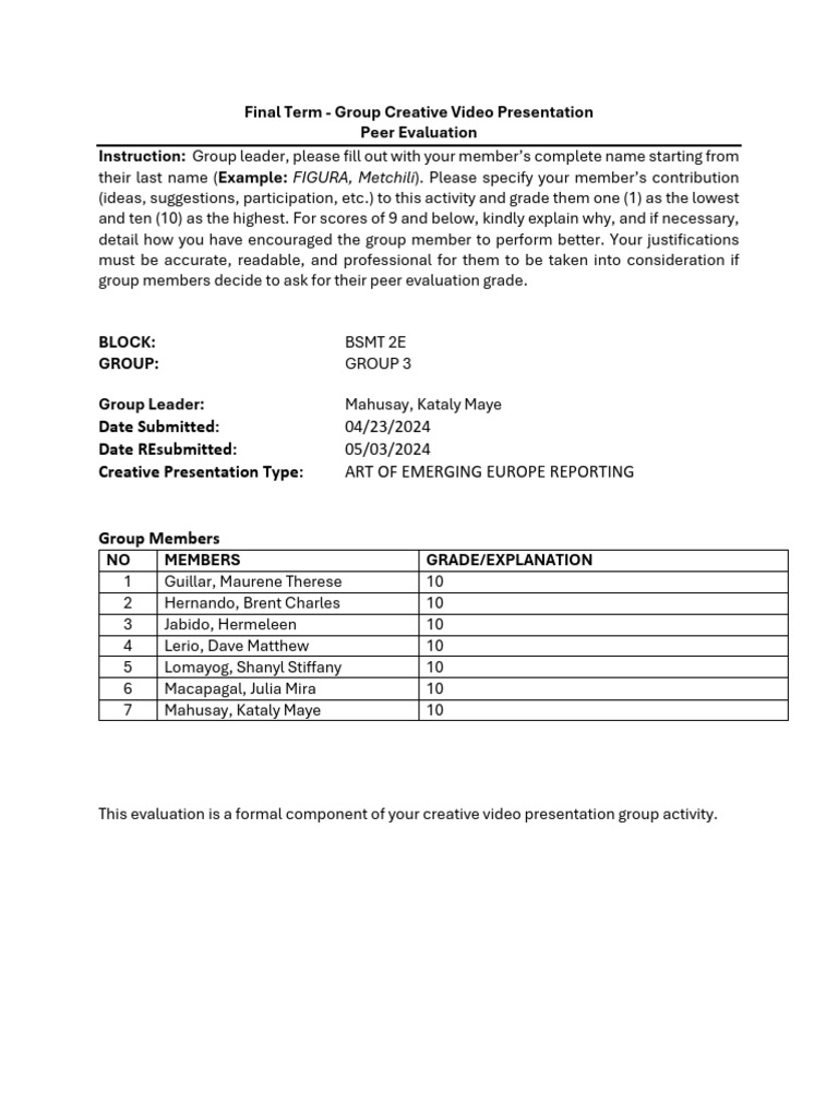 MT2E-Group 3 Eval | PDF