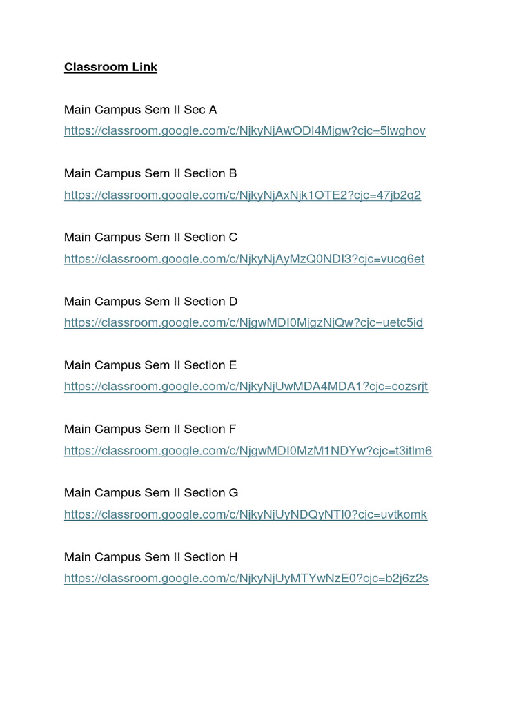 Classroom Link | PDF