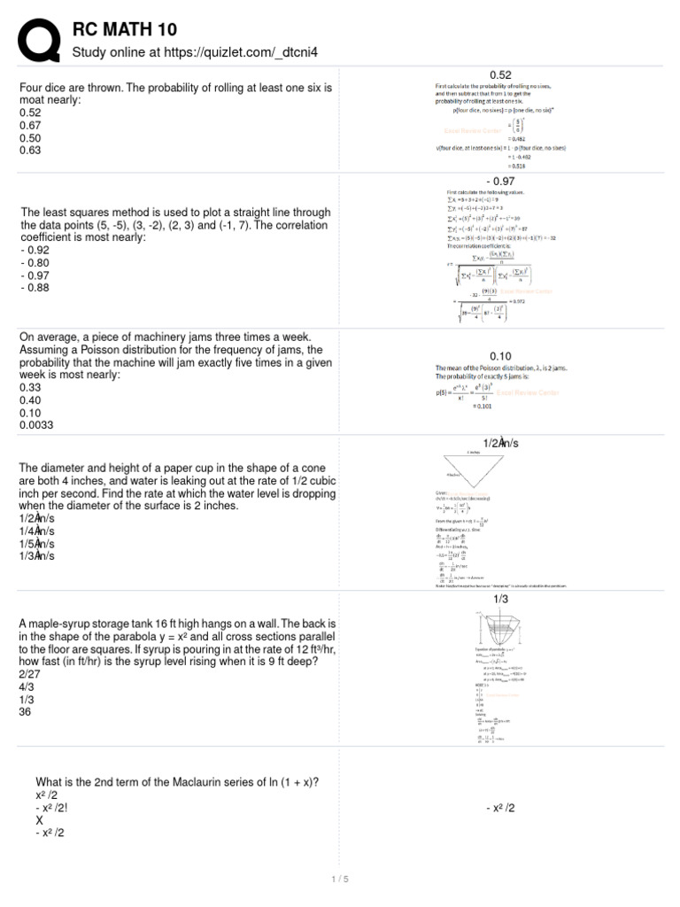 Math 5 | PDF | Probability Distribution | Mean