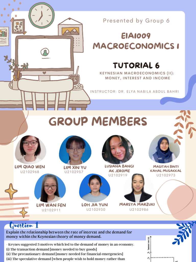 Macro Tutorial 6 (Group 6) Presentation | PDF | Demand For Money | Interest