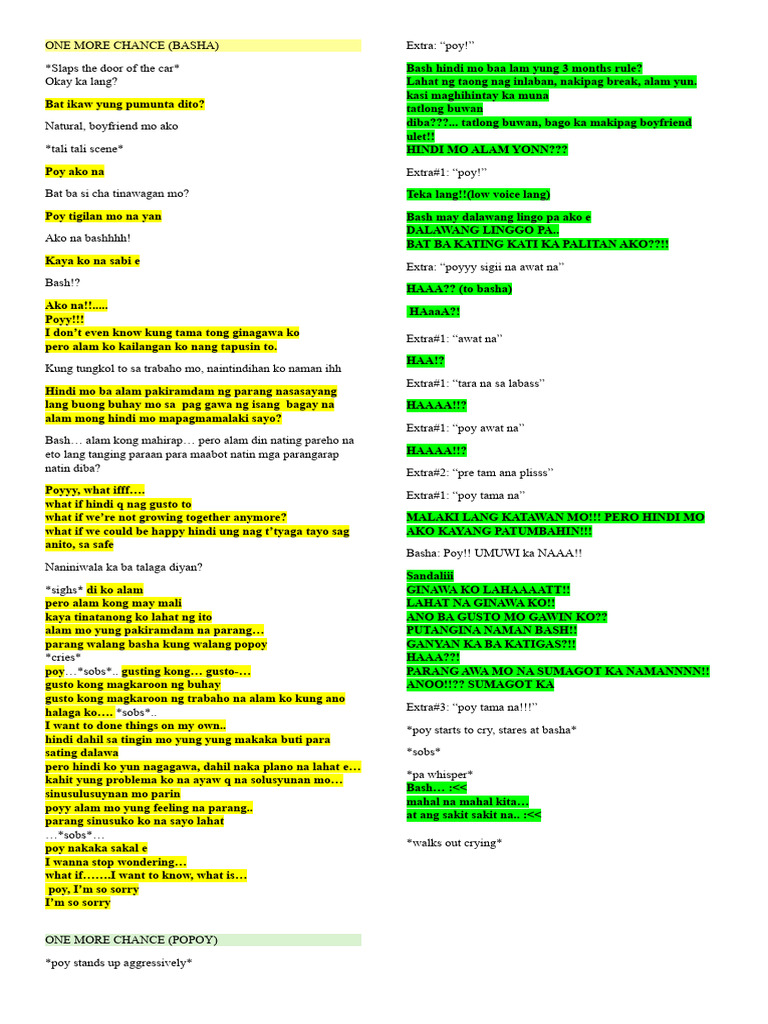 ONE MORE CHANCE (Both Scipt) | PDF