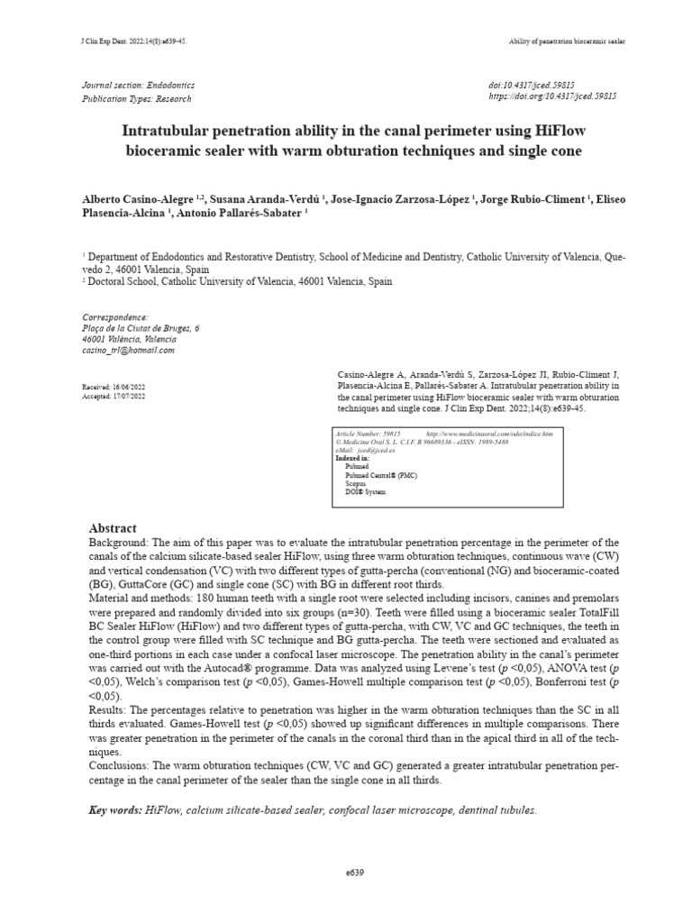 Intratubular Penetration Ability in The Canal Perimeter Using HiFlow ...