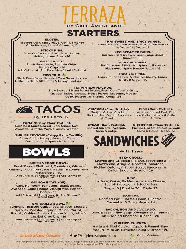 Diverse Menu of Tacos, Bowls, and Drinks | PDF | Cuisine | Foods
