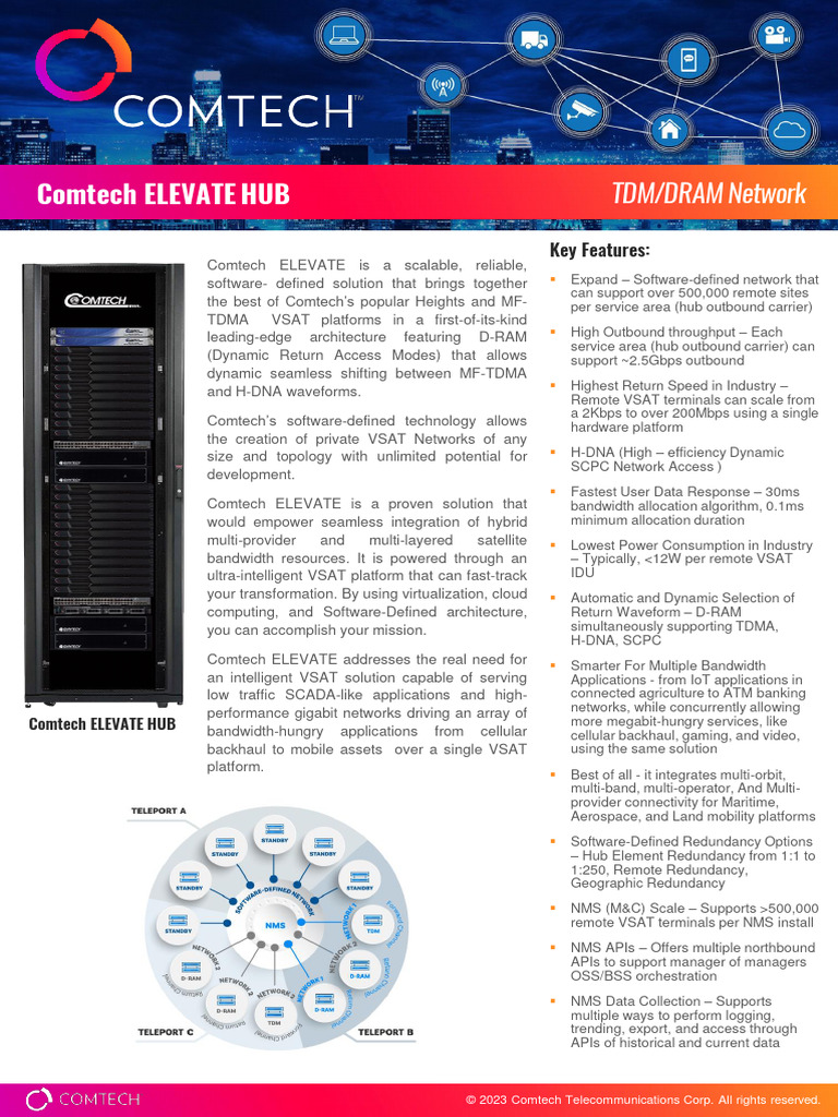 Comtech ELEVATE HUB REV2.2 592024 | PDF | Computer Network | Very Small Aperture Terminal