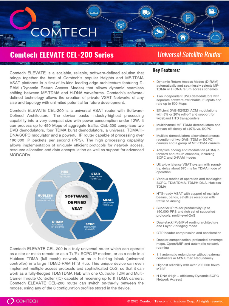 Comtech ELEVATE 200 592024 | PDF | Computer Network | Router (Computing)