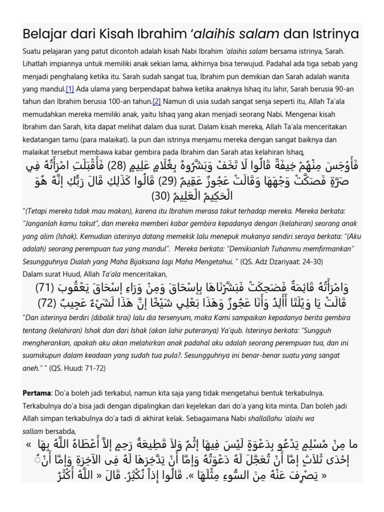Kisah Nabi Ishaq Bagian 1 | PDF