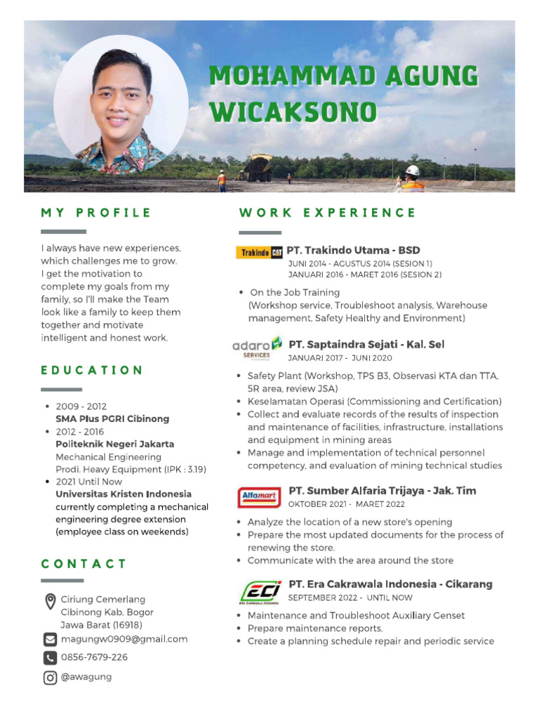 CV Mohammad Agung Wicaksono | PDF