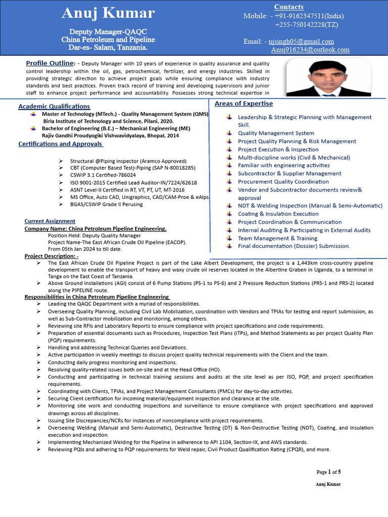 Anuj Kumar Resume | PDF | Welding | Construction