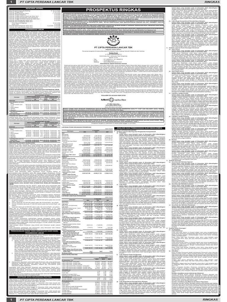D Part Prospektus Ringkas | PDF