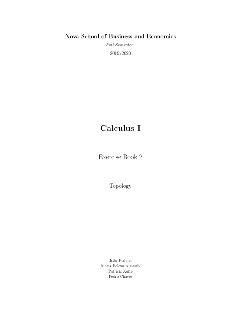 Calculus I: Real Numbers & Topology | PDF | General Topology ...