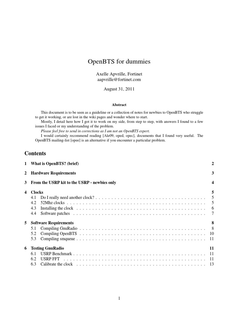 OpenBTS Setup Guide for Beginners | PDF