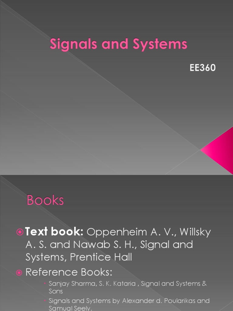 Signals and Systems Textbook Overview | PDF | Signal (Electrical ...