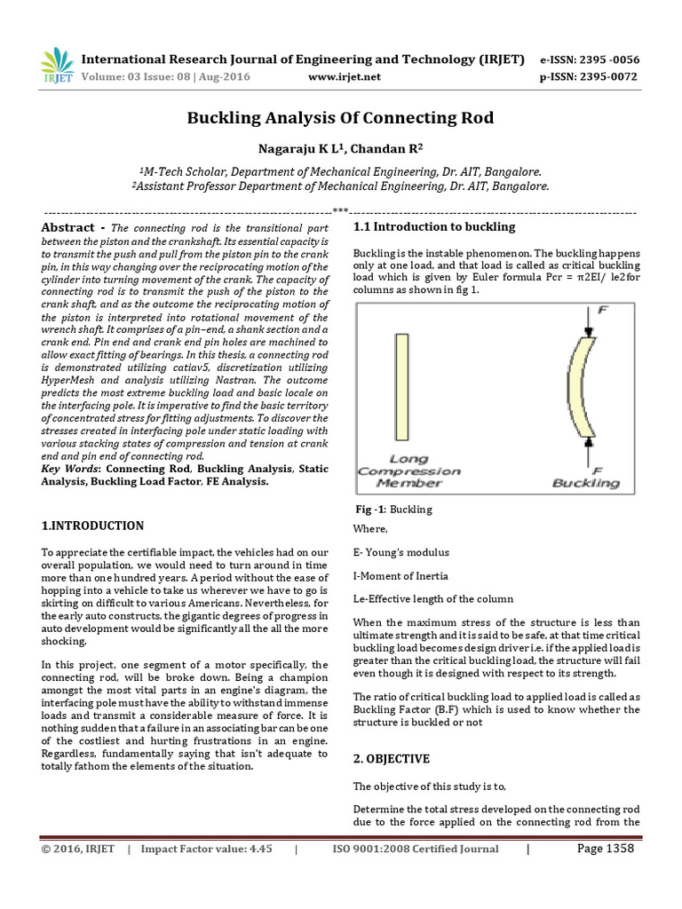 Buckling Analysis of Connecting Rod .. | PDF | Buckling | Strength Of ...