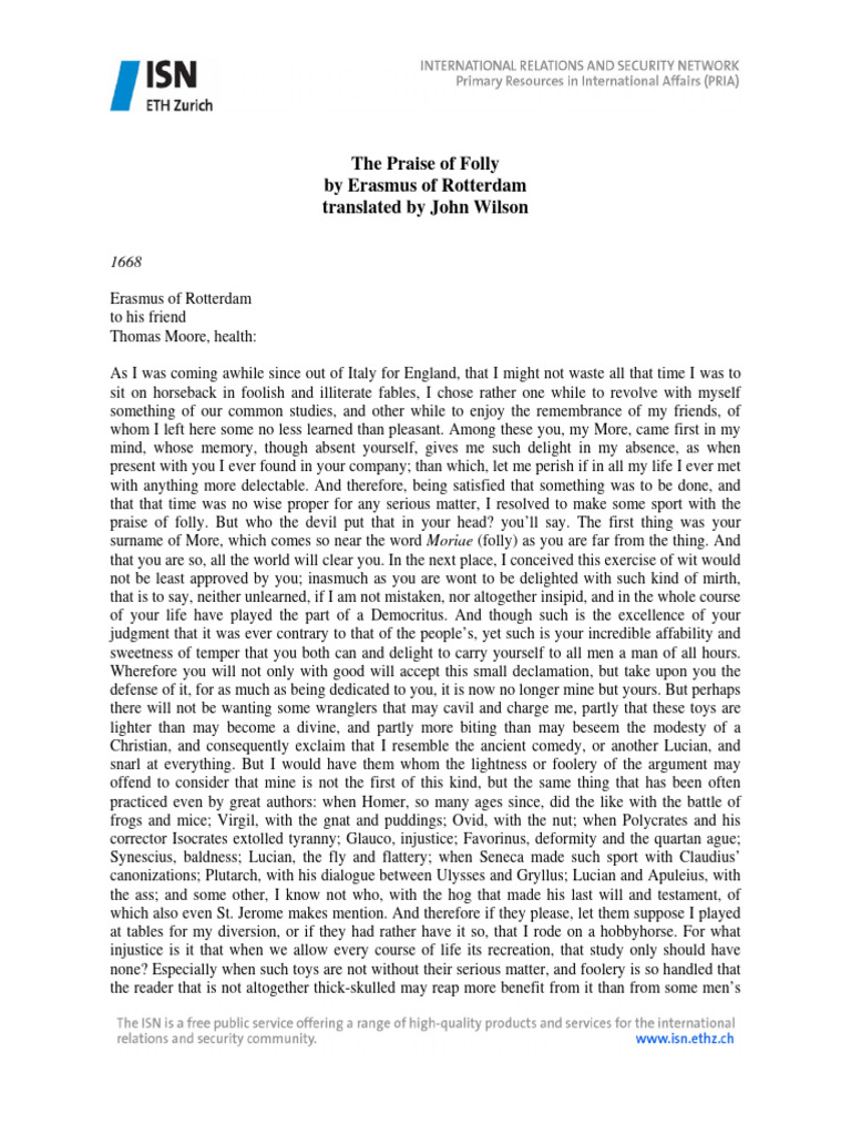 Praise of Folly | PDF | Wisdom | Deities