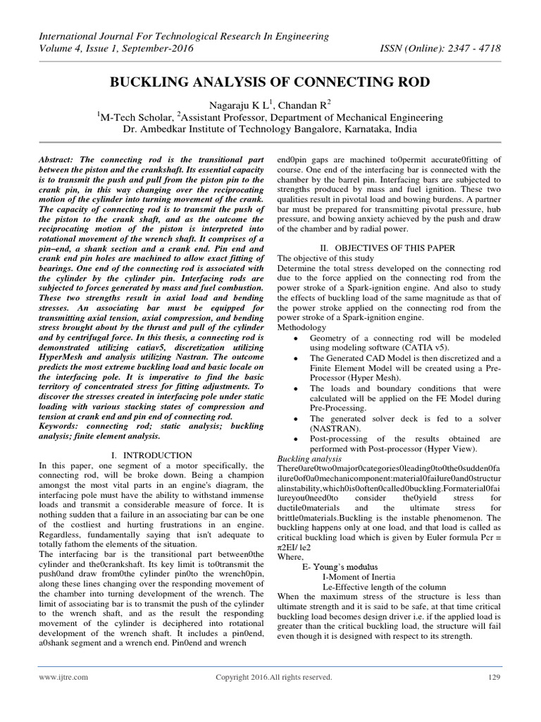 Buckling Analysis of Connecting Rod | PDF | Buckling | Strength Of ...