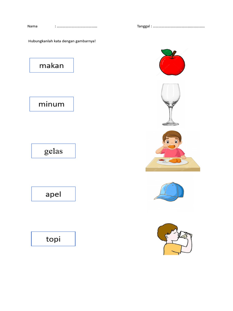 mencocokkan gambar dengan kata | PDF