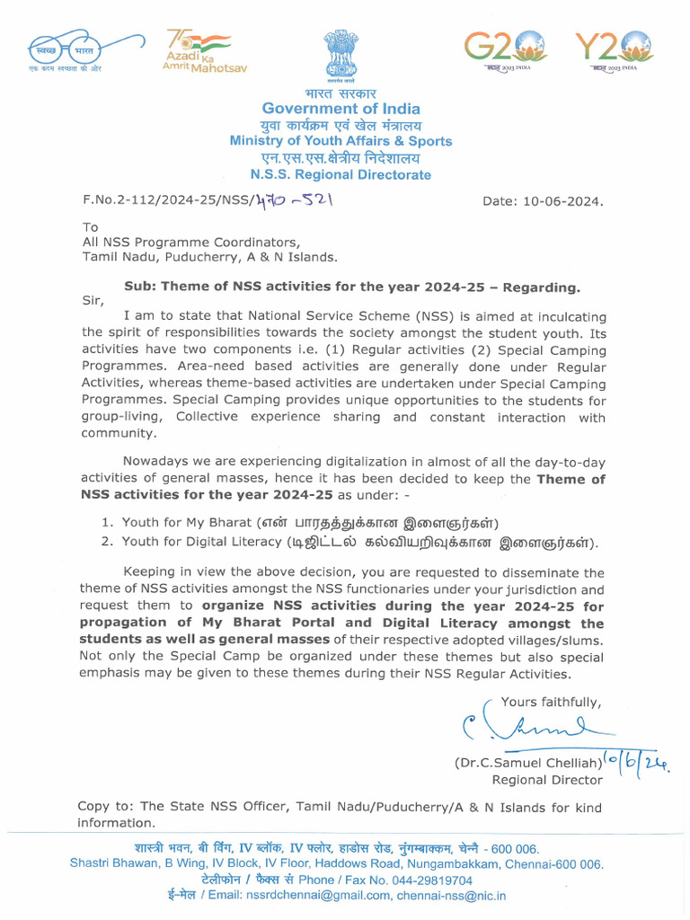 Theme of NSS Activities | PDF