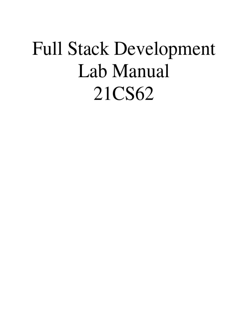 21CS62 Fullstack Django Lab Manual | PDF | Web Server | Internet & Web