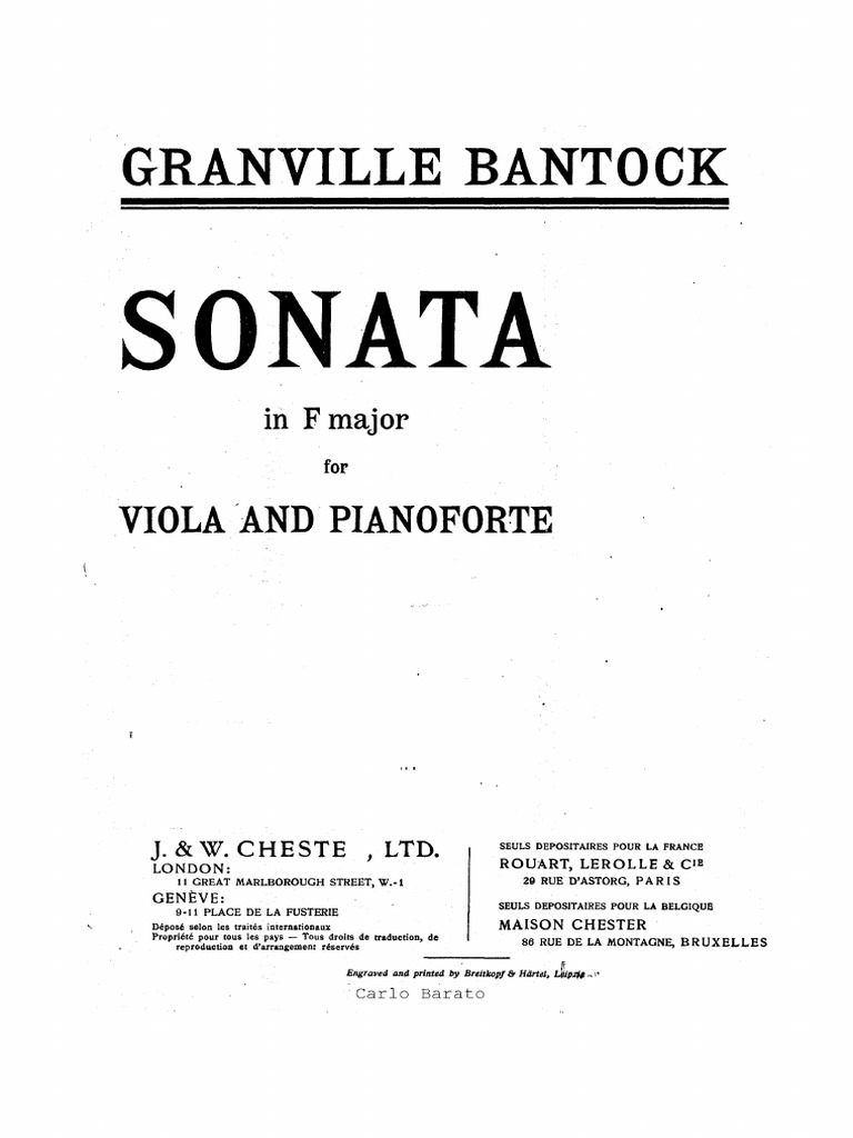 Viola e Piano Sonata | PDF