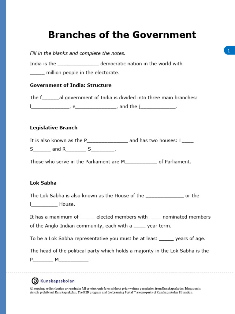Overview of India's Government Structure | PDF | Government Of India ...