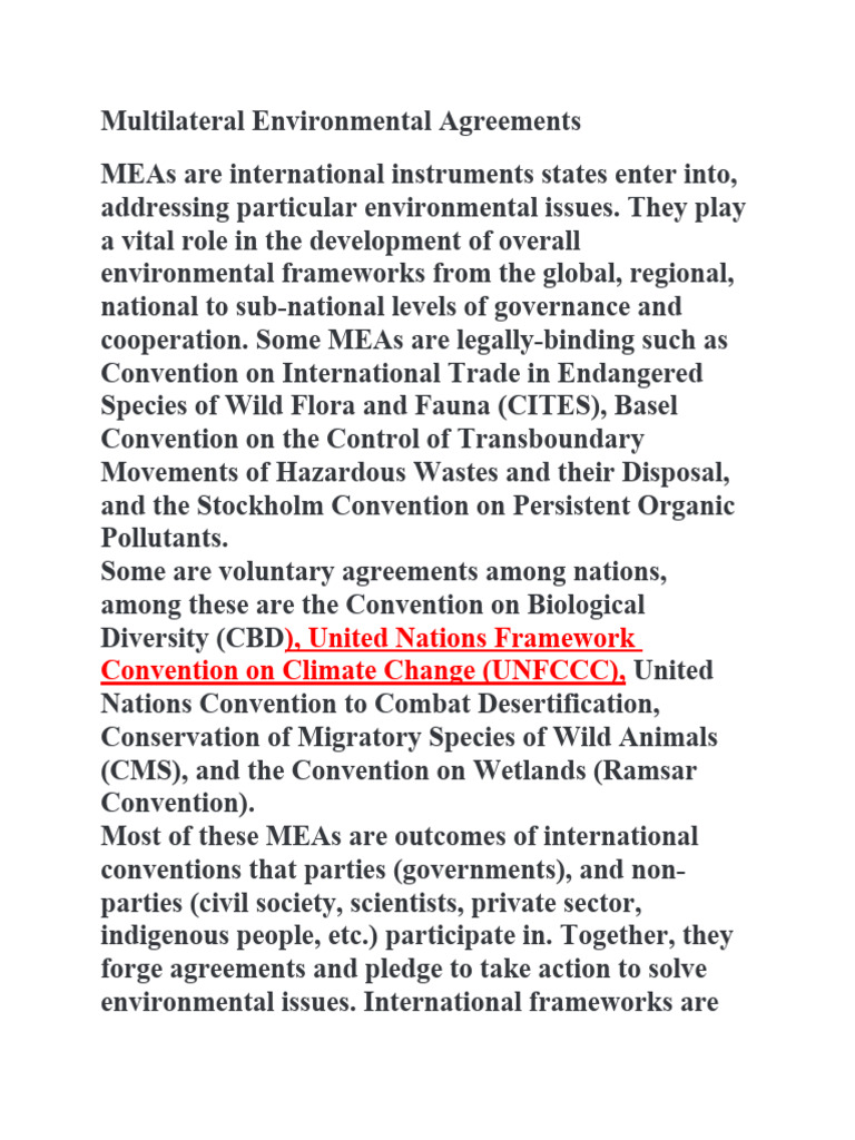 Global Environmental Agreements Overview | PDF | Cites | Biodiversity