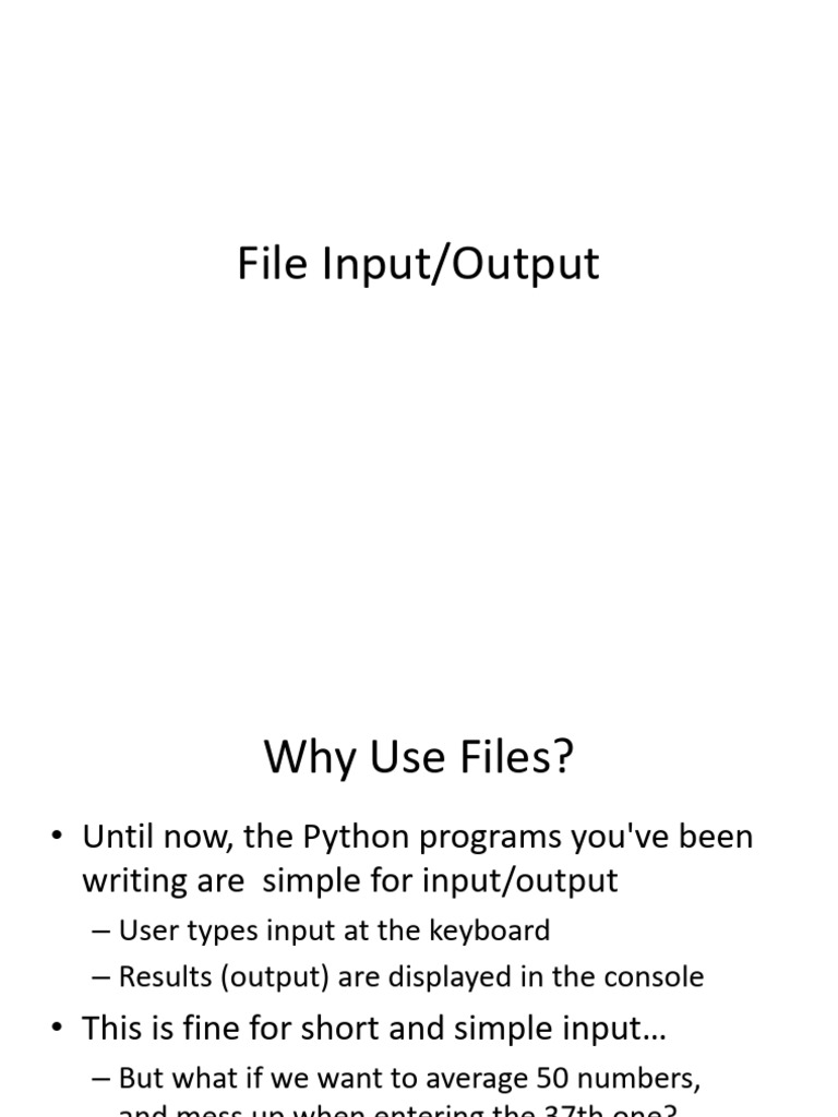 Week 13 Files | PDF | Computer File | Input/Output