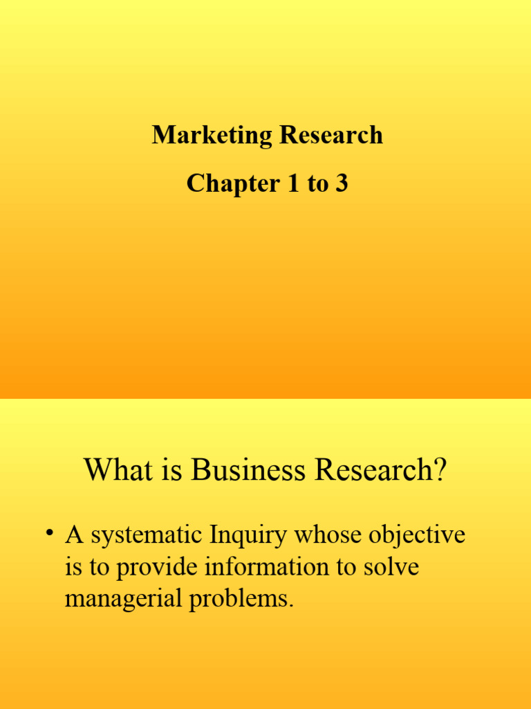 BRM 1st Session - THEORY - Ch1 & 3 - Final | PDF | Marketing | Marketing Research