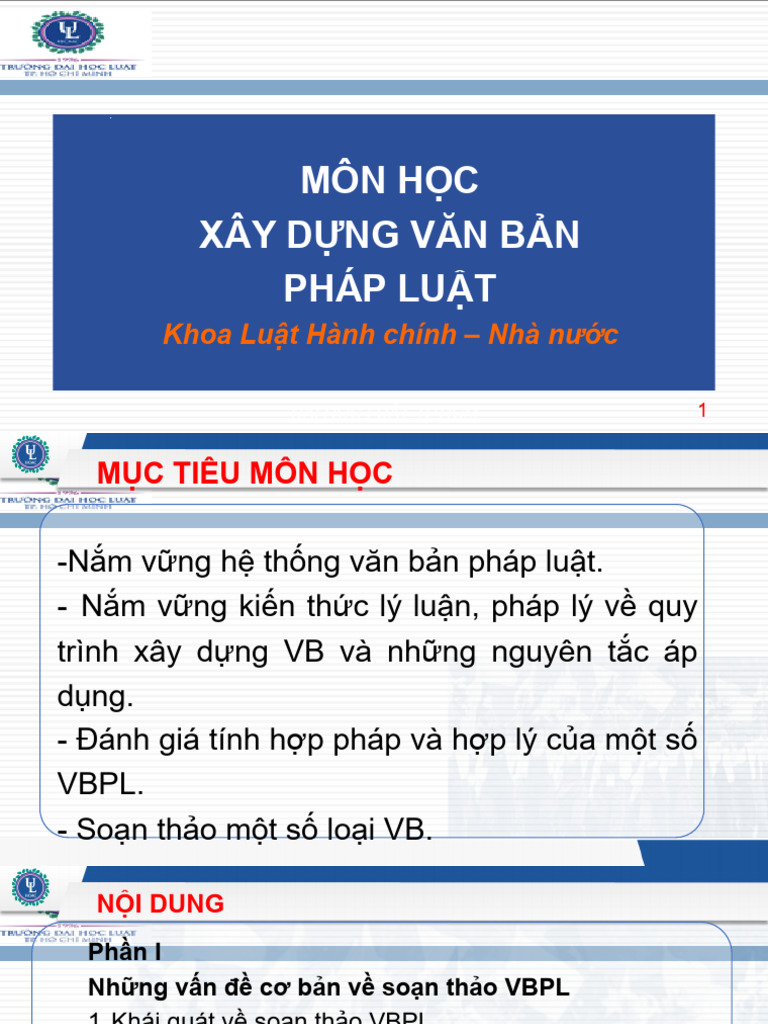 T2 - 2021 - Chương 1 - Khái Quát Soạn Thảo VBPL | PDF
