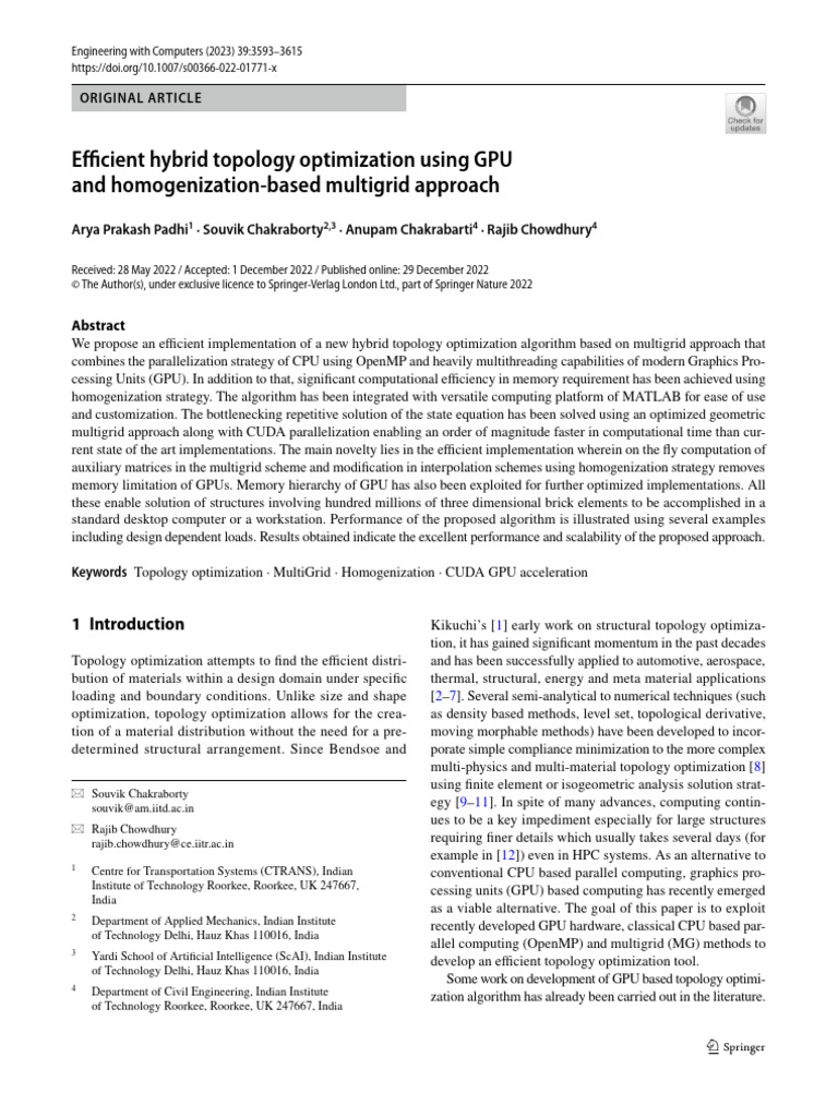 Efficient Hybrid Topology Optimization Using Gpu Pdf Mathematical