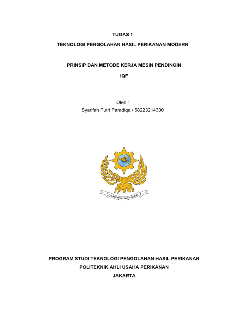 TPHP Modern, Prinsip Dan Metode Kerja Mesin IQF | PDF | Teknologi & Rekayasa
