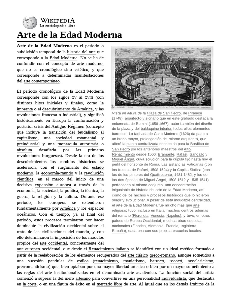 Arte de la Edad Moderna: Contexto y Estilos | PDF | Renacimiento | Barroco