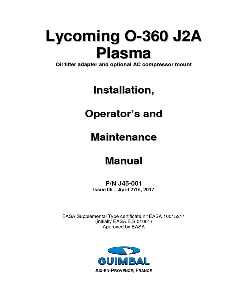 O-360J2A Plasma Manual & Maintenance Guide | PDF | Carburetor ...