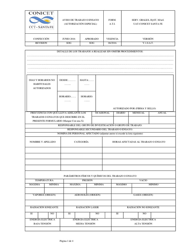 Aviso de Trabajo: Autorización Especial | PDF | Laboratorios | Blanqueador