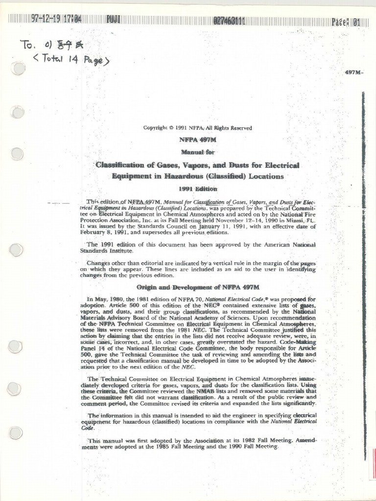 NFPA 497M (1991) | PDF