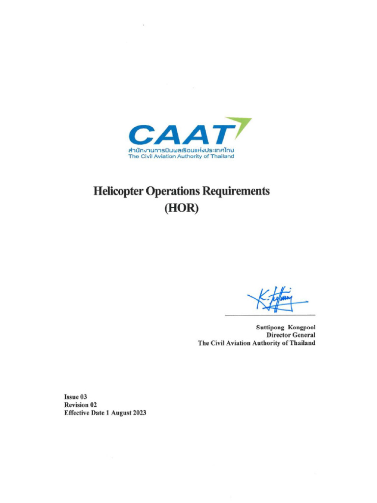 Helicopter-Operator-Requirements-HOR สำหรับเขียน manual | PDF ...