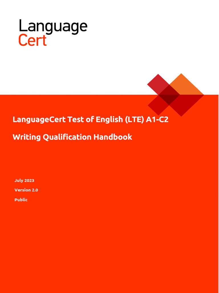 Qualification Handbook LanguageCert Test of English LTE A1C2 Writing ...